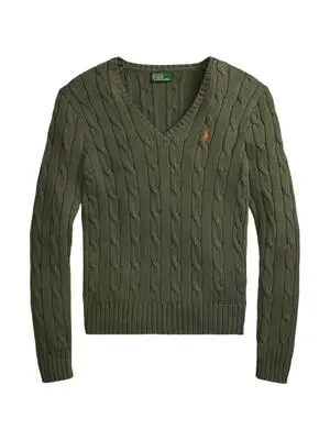 Polo Ralph Lauren Cable-knit V-neck Sweater - Green