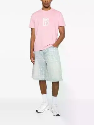 BLUE SKY INN Crocodile-effect Heavy-wash Shorts