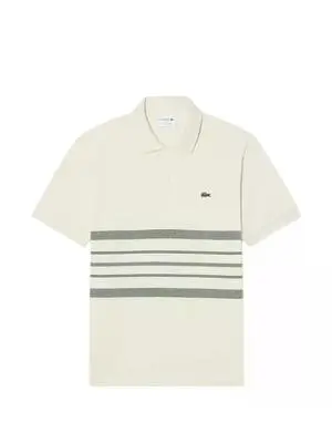 Lacoste Striped Short-sleeve Polo Shirt - Neutrals