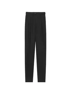 Saint Laurent Belted Pleated Trousers - Black