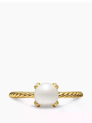 David Yurman Pearl And Diamond Ring