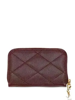 Saint Laurent Cassandre Bijou Quilted Wallet - Red