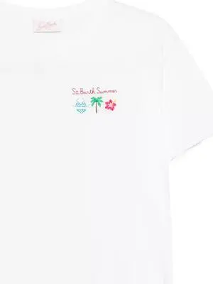 MC2 SAINT BARTH Embroidered Logo Cotton T-shirt