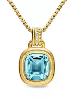 David Yurman Mercer Necklace With Sky Blue Topaz And Diamonds