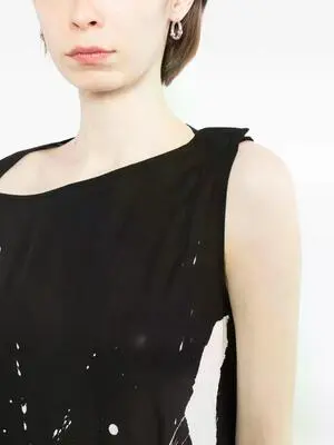 Yohji Yamamoto Asymmetrical Graphic Print Dress