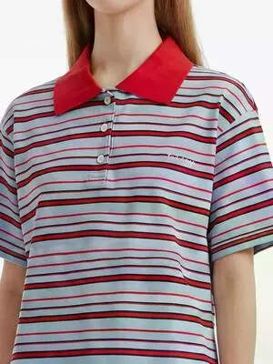 TOUT A COUP Striped Short-sleeve Polo Shirt