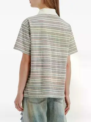 TOUT A COUP Striped Short-sleeve Polo Shirt