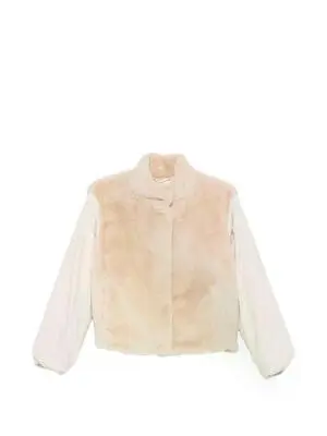 Herno Powder Pink Faux Fur Panel Jacket
