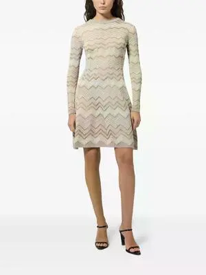 Missoni Zigzag Knit Long Sleeve Dress