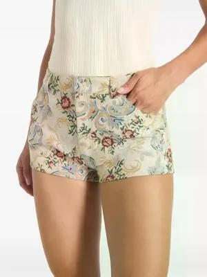 Manière De Voir Tapestry Jacquard Mini Shorts - Neutrals