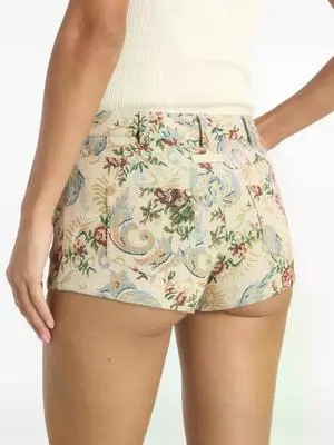 Manière De Voir Tapestry Jacquard Mini Shorts - Neutrals