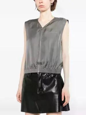 Alexander Wang Zip-up Silk Vest Top