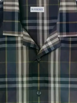 Burberry Check Cotton Shirt - Blue
