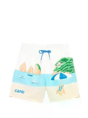 MC2 SAINT BARTH Printed Swim Shorts - White