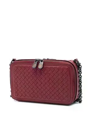 Bottega Veneta Double Zip Shoulder Bag - Red