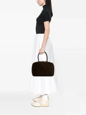 Miu Miu Large Suede Logo Beau Shoulder Bag