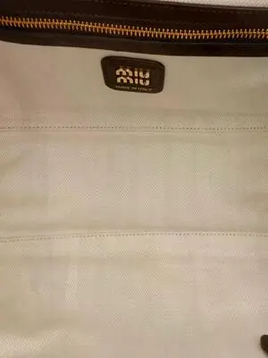 Miu Miu Large Suede Logo Beau Shoulder Bag