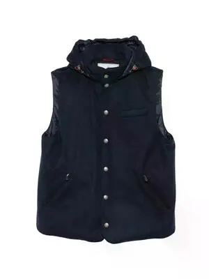 Brunello Cucinelli Hooded Press-stud Gilet - Blue