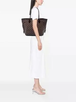 LOUIS VUITTON Damier Ebene Neverfull Mm Tote Bag - Brown