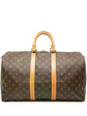 LOUIS VUITTON Monogram Keepall 45 Travel Bag - Brown