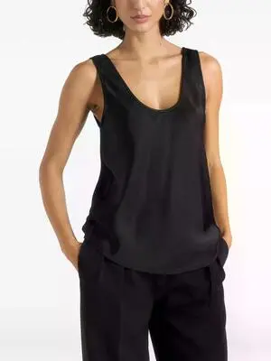 MANIÈRE DE VOIR Manière De Voir Mathilda Satin Scoop-Neck Open-Back Tank Top