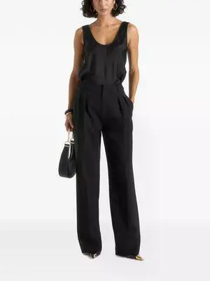 Manière De Voir Mathilda Satin Scoop-neck Open-back Vest - Black