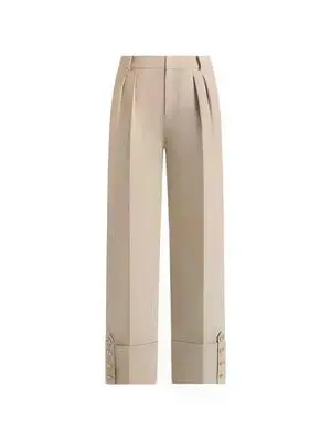 Manière De Voir Darlene Tailored Turn-up Hem Trousers - Neutrals