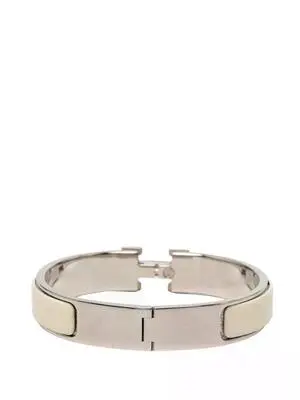 Hermès Enamel Clic H Bracelet Pm - White