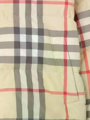 Burberry Down Puffer Jacket With Check Detail