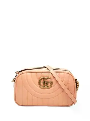 Gucci Gg Marmont Matelassé Calfskin Vertical Ring Crossbody Bag - Orange