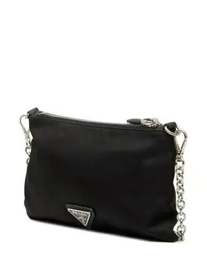Prada Tessuto And Saffiano Ship Chain Pochette Shoulder Bag