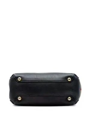 Burberry Small Derby Calfskin And House Check Banner Satchel - Black