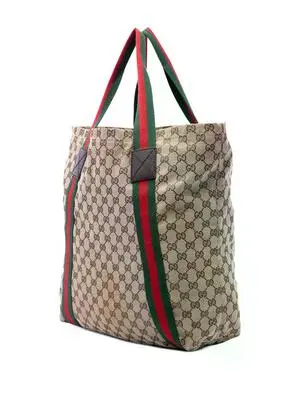 Gucci Gg Canvas Web Tote Bag