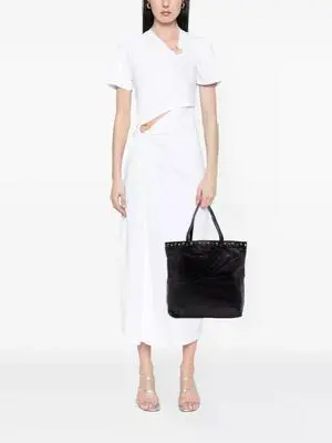 Gucci Embossed Studded Leather Horsebit Tote Bag