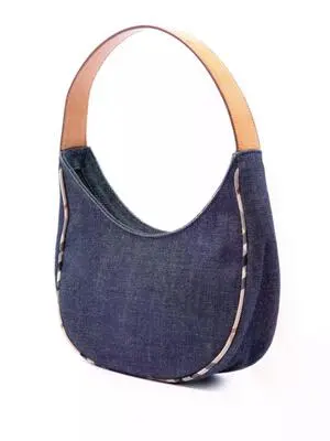 Burberry House Check Trimmed Denim Shoulder Bag