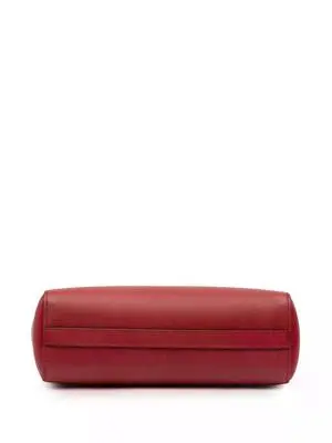 Prada Soft Calf Trimmed Saffiano Lux Zip Convertible Tote Satchel - Red