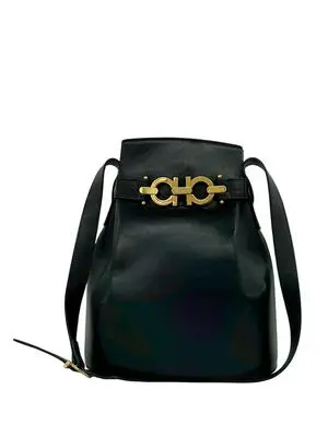 FERRAGAMO Leather Gancini Bucket Bag