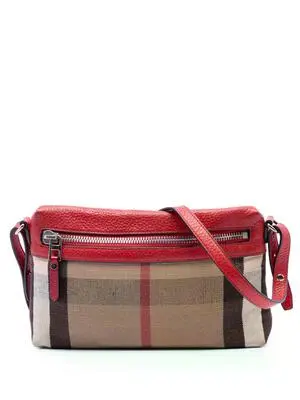 Burberry Small Mega Check Canvas Farley Crossbody Bag - Brown