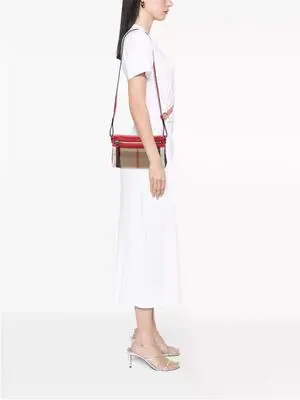 Burberry Small Mega Check Canvas Farley Crossbody Bag