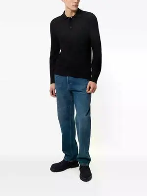 Missoni Zigzag-knit Polo Shirt - Black