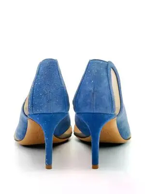 FERRAGAMO Mesh Suede-panelled Pumps