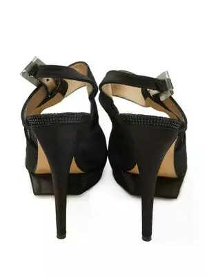 NICHOLAS KIRKWOOD Satin Peep-toe Platform Stiletto Sandals