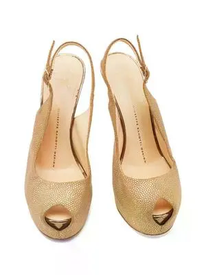 GIUSEPPE ZANOTTI Peep-toe Slingback Pumps
