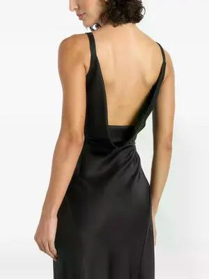 Manière De Voir Manier De Voir Saffron Satin Belted Maxi Dress