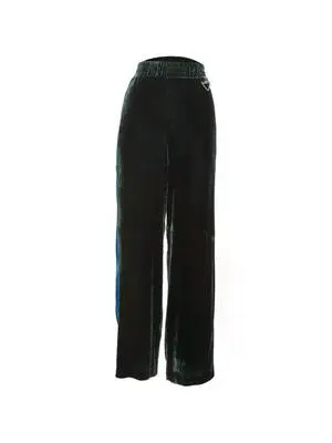 DION LEE Velvet Side-stripe Trousers