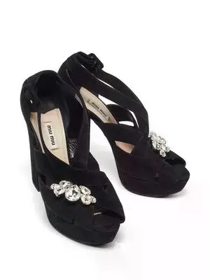 Miu Miu Crystal-embellished Platform Sandals