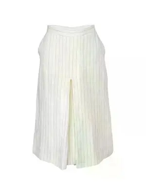 Max Mara Striped Pleated Linen Trousers