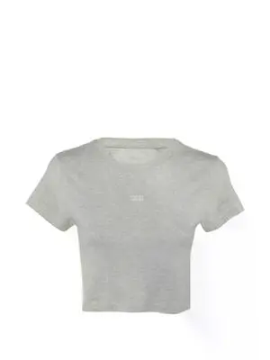 Kith Logo Print Cropped T-shirt - Grey