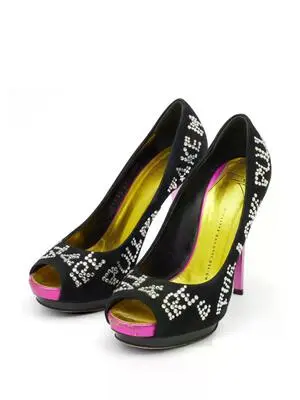 GIUSEPPE ZANOTTI Crystal-embellished Peep-toe Platform Pumps