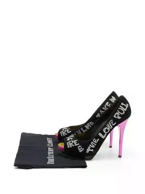GIUSEPPE ZANOTTI Crystal-embellished Peep-toe Platform Pumps